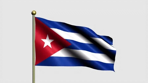 Animated flag of Cuba(Transparent BG Cu... | Stock Video | Pond5
