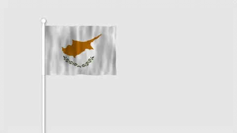 Animated Flag Of Cyprus On Pole With Tra... | Stock Video | Pond5