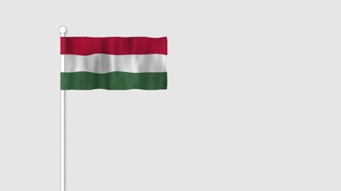 Animated Flag Of Hungary On Pole With Tr... | Stock Video | Pond5