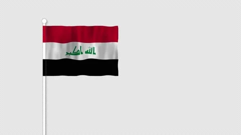 Animated Flag Of Iraq On Pole With Trans... | Stock Video | Pond5