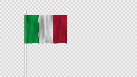 Animated Flag Of Italy On Pole With Tran... | Stock Video | Pond5