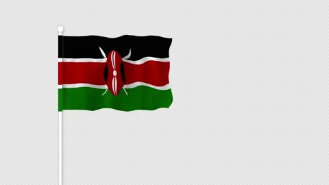Animated Flag Of Kenya On Pole With Tran... | Stock Video | Pond5