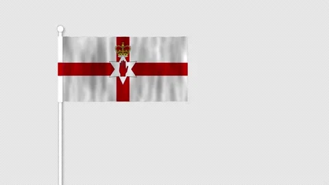 Animated Flag Of Northern Ireland On Pol... | Stock Video | Pond5
