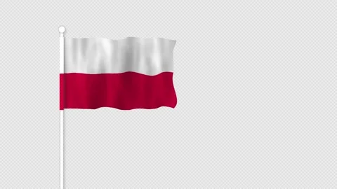 Animated Flag Of Poland On Pole With Tra... | Stock Video | Pond5