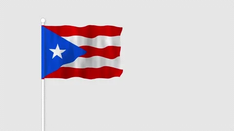 Animated Flag Of Puerto Rico On Pole Wit... | Stock Video | Pond5