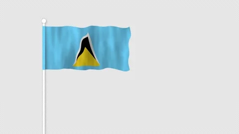Animated Flag Of Saint Lucia On Pole Wit... | Stock Video | Pond5