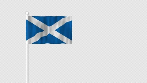 Animated Flag Of Scotland On Pole With T... | Stock Video | Pond5