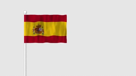 Animated Flag Of Spain On Pole With Tran... | Stock Video | Pond5
