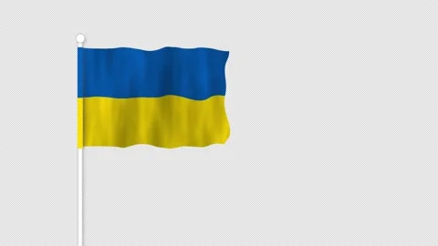 Animated Flag Of Ukraine On Pole With Tr... | Stock Video | Pond5