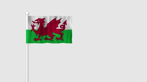 Animated Flag Of Wales On Pole With Tran... | Stock Video | Pond5