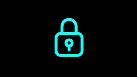 Animated flashing Cyber security Lock ic... | Stock Video | Pond5