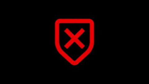 Animated flashing Shield X icon on black... | Stock Video | Pond5