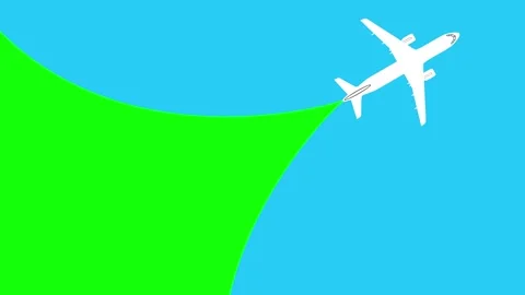 Animated flight of an airliner with a ch... | Stock Video | Pond5
