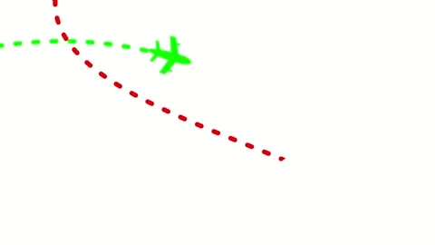 Animated Flight Path Airplane Route Illu... | Stock Video | Pond5