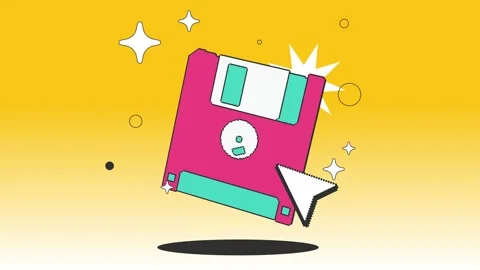 Animated floppy disk with pixel art mous... | Stock Video | Pond5