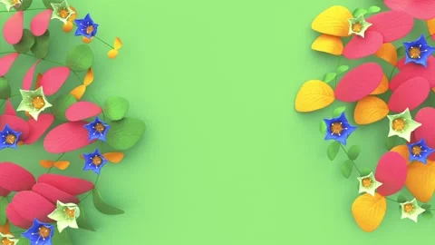 Animated floral frame with bluebells and... | Stock Video | Pond5