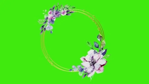 animated flower frame on green screen | Stock Video | Pond5