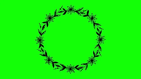animated flower frame on green screen | Stock Video | Pond5