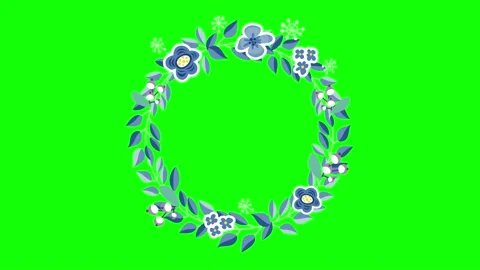 animated flower frame on green screen | Stock Video | Pond5
