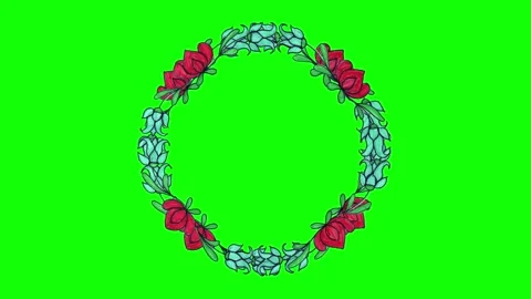 animated flower frame on green screen | Stock Video | Pond5
