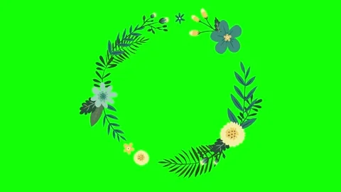 animated flower frame on green screen | Stock Video | Pond5