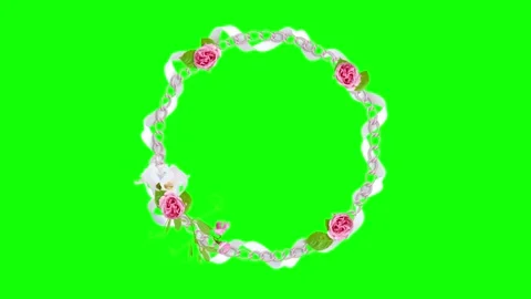 animated flower frame on green screen | Stock Video | Pond5