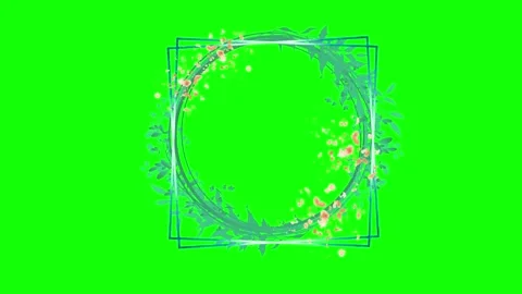 animated flower frame on green screen | Stock Video | Pond5