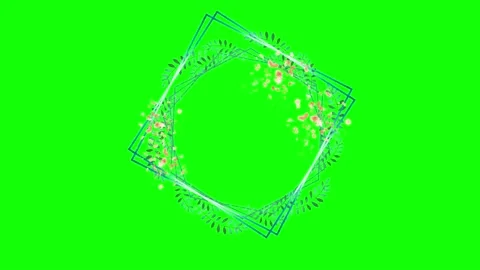 animated flower frame on green screen | Stock Video | Pond5