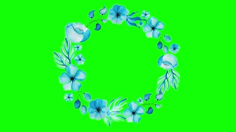 animated flower frame on green screen | Stock Video | Pond5