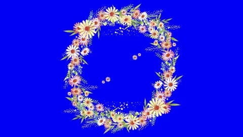 animated flower frame on green screen | Stock Video | Pond5