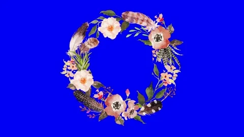 animated flower frame on green screen | Stock Video | Pond5