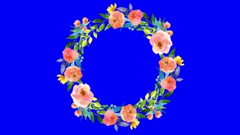 animated flower frame on green screen | Stock Video | Pond5