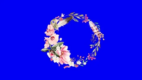 animated flower frame on green screen | Stock Video | Pond5