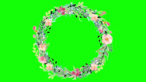 animated flower frame on green screen | Stock Video | Pond5