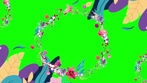 animated flower frame on green screen | Stock Video | Pond5