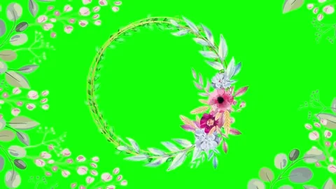 animated flower frame on green screen | Stock Video | Pond5