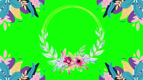 animated flower frame on green screen | Stock Video | Pond5