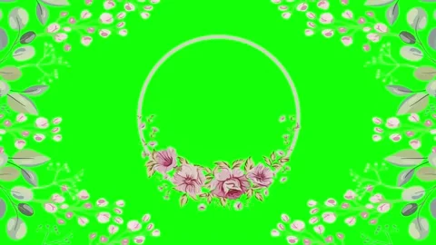 animated flower frame on green screen | Stock Video | Pond5