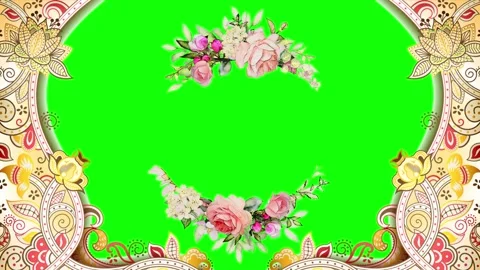 animated flower frame on green screen | Stock Video | Pond5