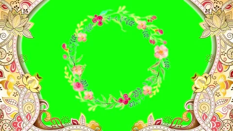 animated flower frame on green screen | Stock Video | Pond5