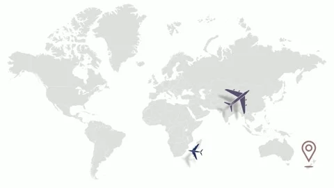 animated flying plane on the background... | Stock Video | Pond5