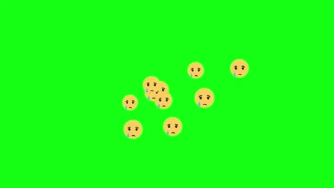 Animated flying sad emoji particles on g... | Stock Video | Pond5