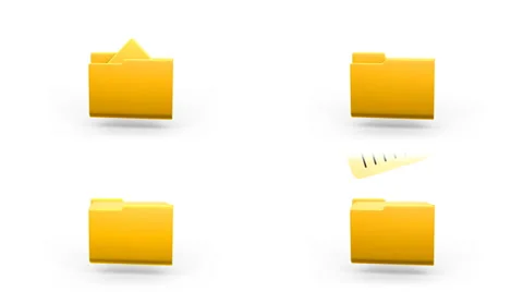 Animated Folder Icons. Golden version. | Stock Video | Pond5