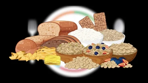 Animated Food Group Plate Guide on Black... | Stock Video | Pond5