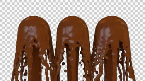 Animated fountains of melted chocolate 2 | Stock Video | Pond5