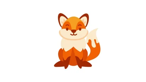 Animated fox waving paws on white and gr... | Stock Video | Pond5