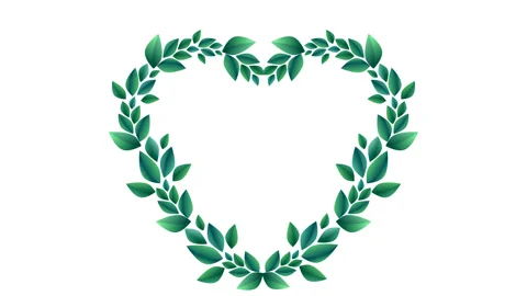 Animated frame of leaves in the form of ... | Stock Video | Pond5