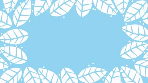 Animated frame of white leaves on a blue... | Stock Video | Pond5