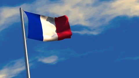 Animated French flag waving in the wind | Stock Video | Pond5