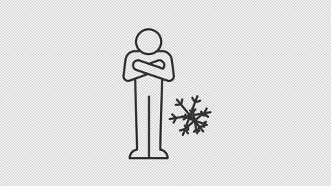 Animated frozen man linear icon | Stock Video | Pond5